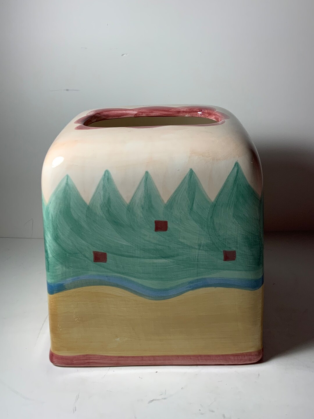 Vintage Wansutta Another Land Ceramic Tissue Box Cover 6 In. - Etsy