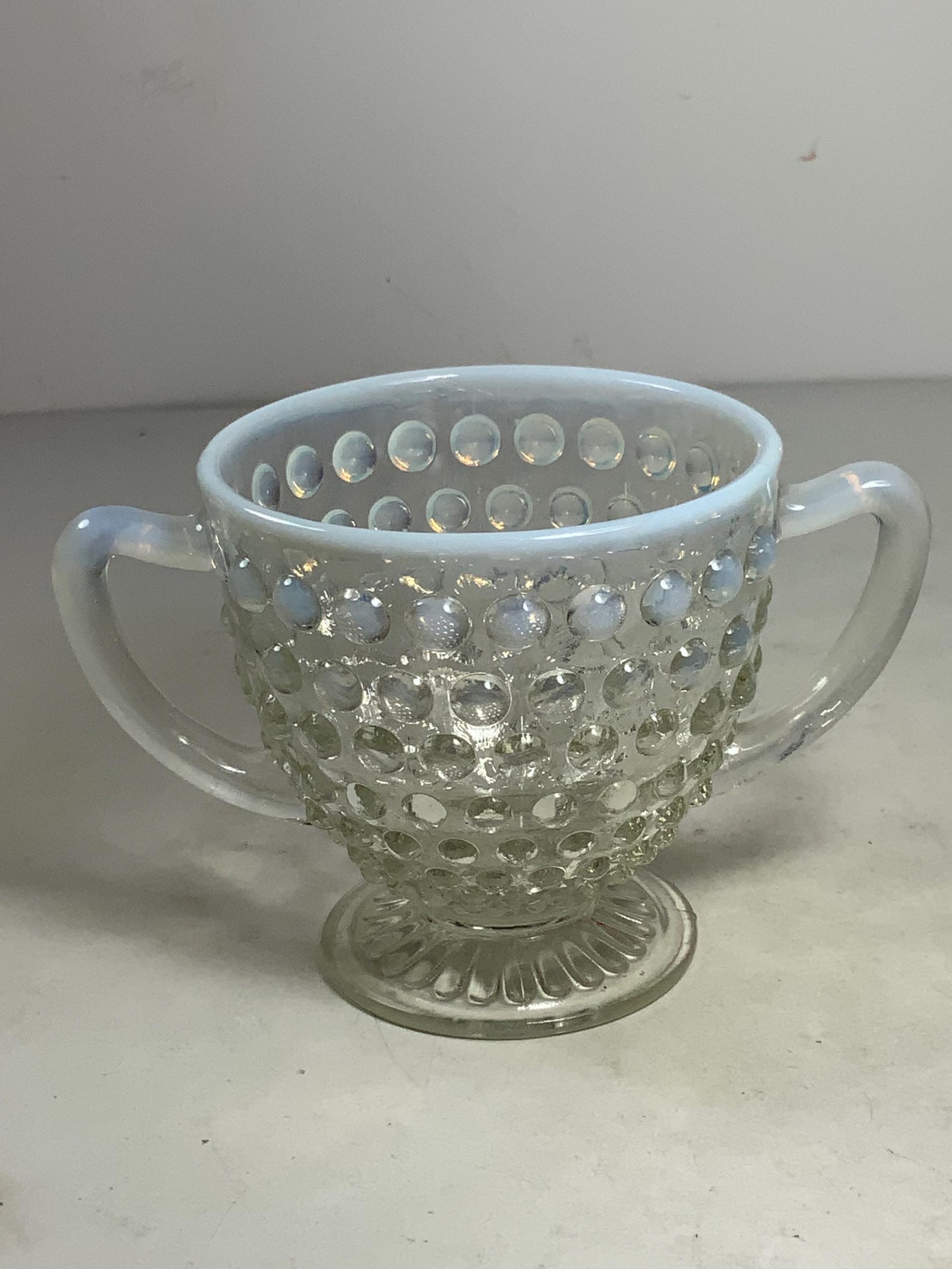 Fenton Hobnail Moonstone Glass Sugar Bowl 5 In. - Etsy