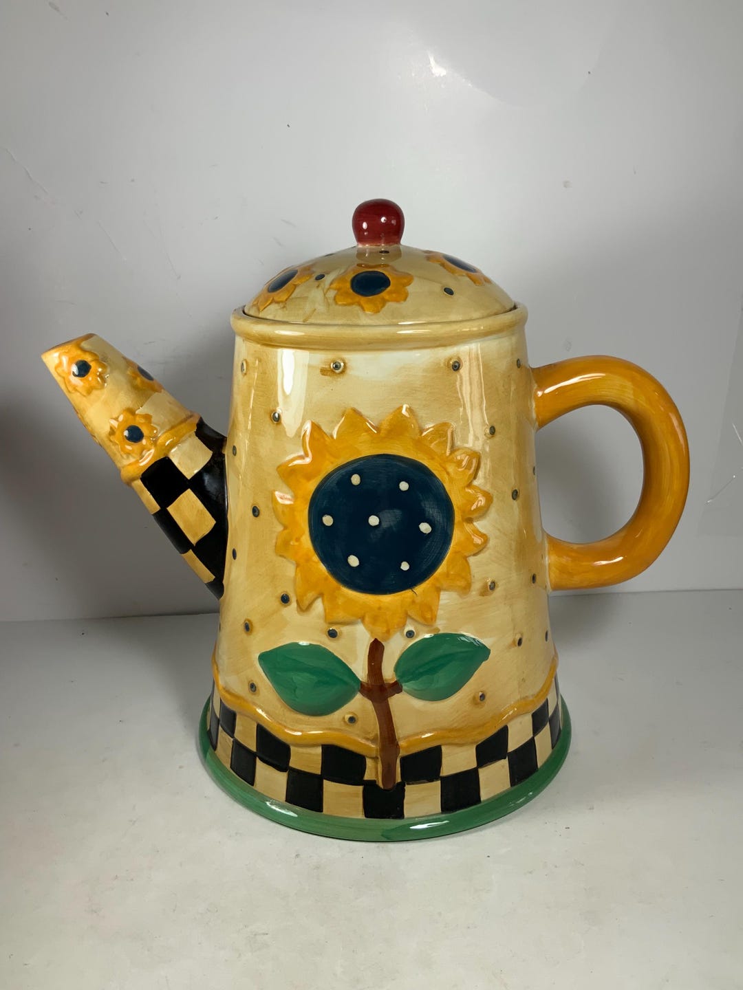 Vintage 1998 Sakura Debbie Mumm Sunflower Teapot Cookie Jar 12 In. - Etsy