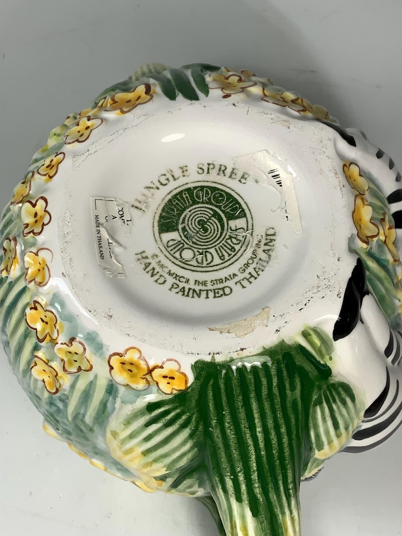 RARE the Strata Group Ceramic Jungle Spree Hand Painted Zebra Teapot 9 ...