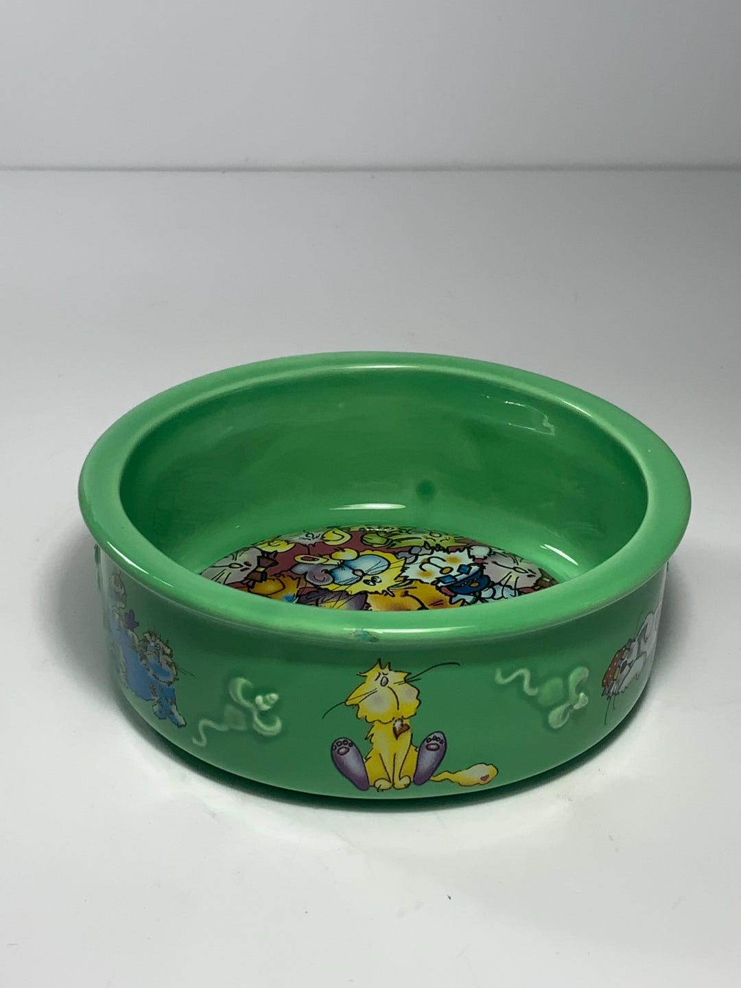 Debby Carman Porcelain Green Cat Bowl 5 In. - Etsy