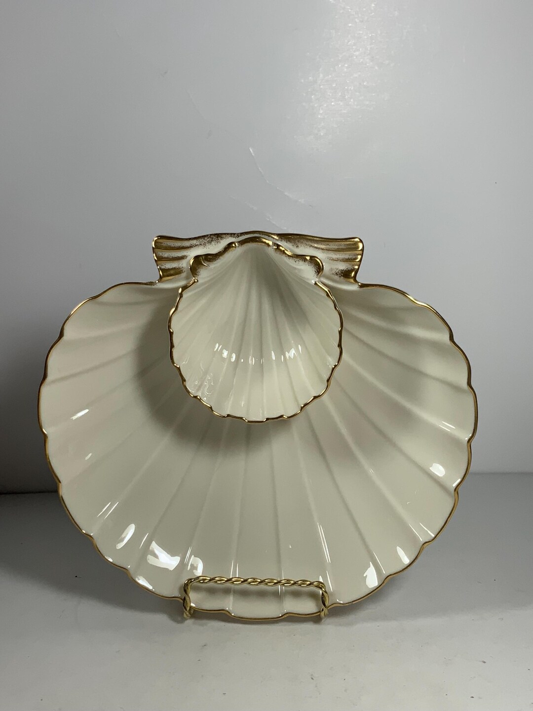 Vintage Lenox Clam Shell Porcelain Chip & Dip Server Dish 8 In. - Etsy