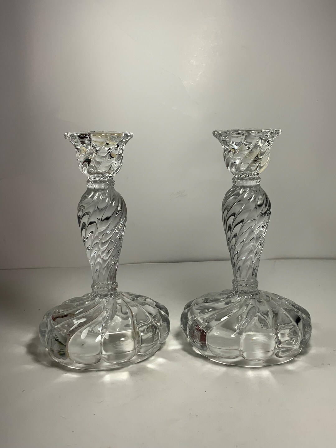 Set of 2 Vintage Fostoria Colony Glass Candlestick Holders 7 In. - Etsy