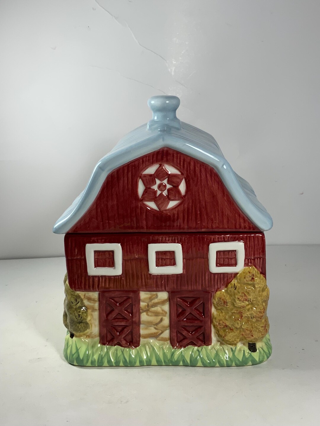 Linda Picken Ceramic Barn Farm Life Cookie Jar 8 In. - Etsy