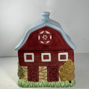 Linda Picken Ceramic Barn Farm Life Cookie Jar 8 In. - Etsy