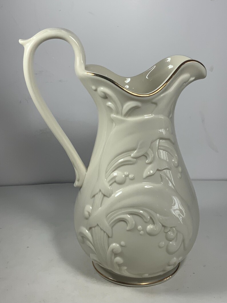 Rare Vintage Lenox 1999 the Waveswept Dolphin Porcelain Pitcher 10 In ...