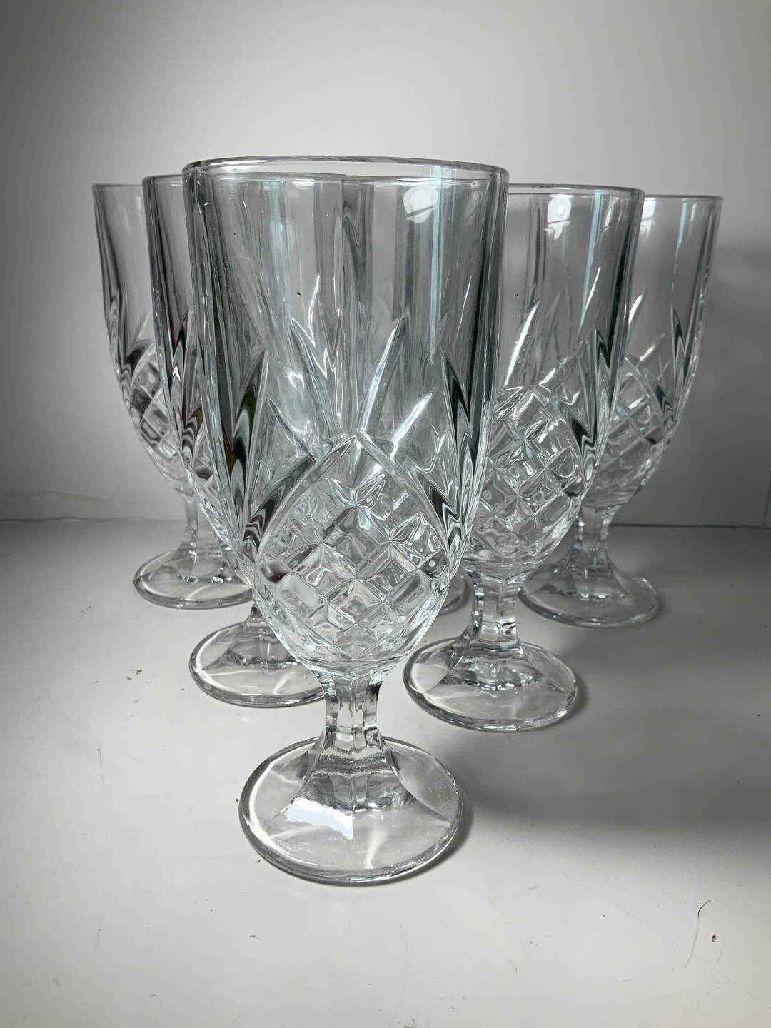 Set of 6 Godlinger Shannon Dublin Ireland Lead Crystal Goblets Heavy 7. ...