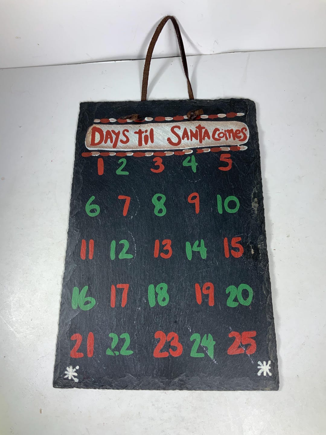 Days Til Santa Comes Christmas Countdown Slate 12 In. - Etsy