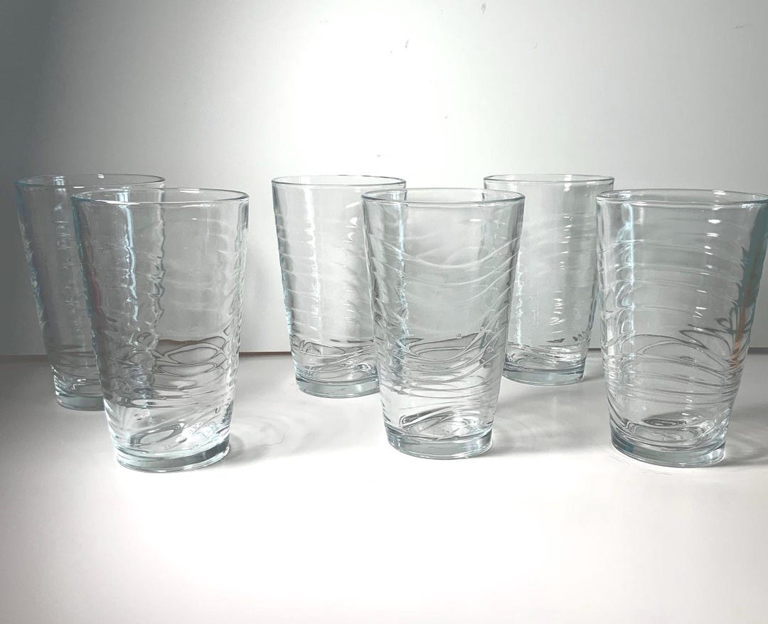 Set of 6 Vintage Libbey Orbita Waves Clear Glass Tumblers 5.75 In. - Etsy