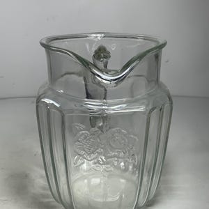 Vintage Anchor Hocking Mayfair Open Rose Pattern Glass Pitcher 6 In. - Etsy