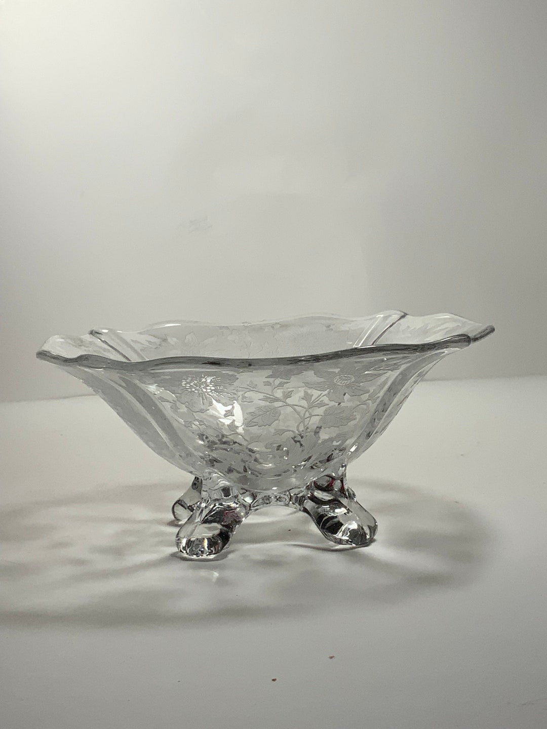 Vintage Cambridge Glass Engraved Wildflower Compote/candy Dish 6 In. - Etsy