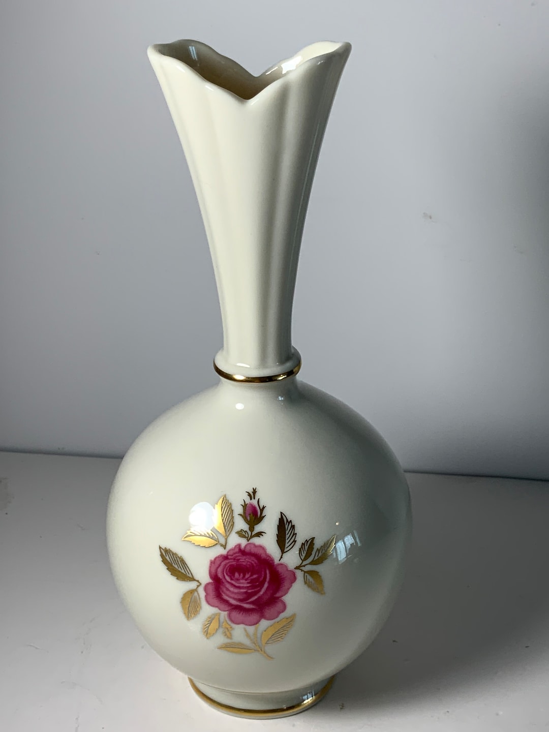 Vintage Lenox Rhodora Porcelain Rose Vase Made in USA 8 In. - Etsy