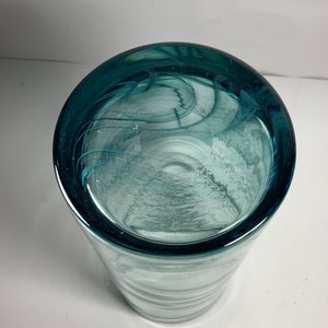 Threshold Teal Swirl Glass Large Hurricane Vase 11 In. - Etsy