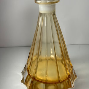 Rare Vintage Honey Amber Skirted Glass Liquor Decanter & Stopper 11 In ...