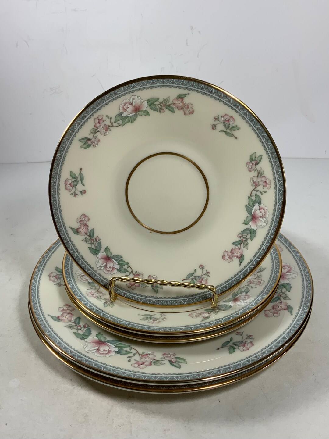 Set of 5 Lenox Serenade Pattern Plates- 2 Bread, 2 Salad, 1 Saucer - Etsy