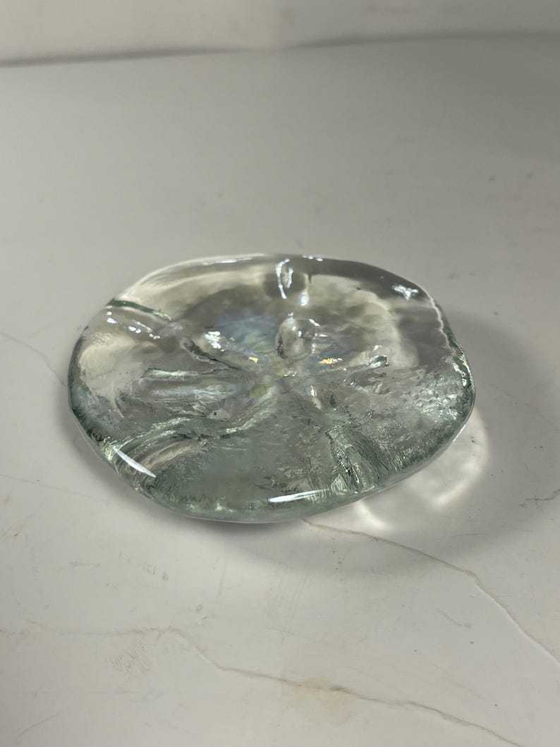 Iridescent Art Glass Sand Dollar Paperweight 3.5 In. - Etsy