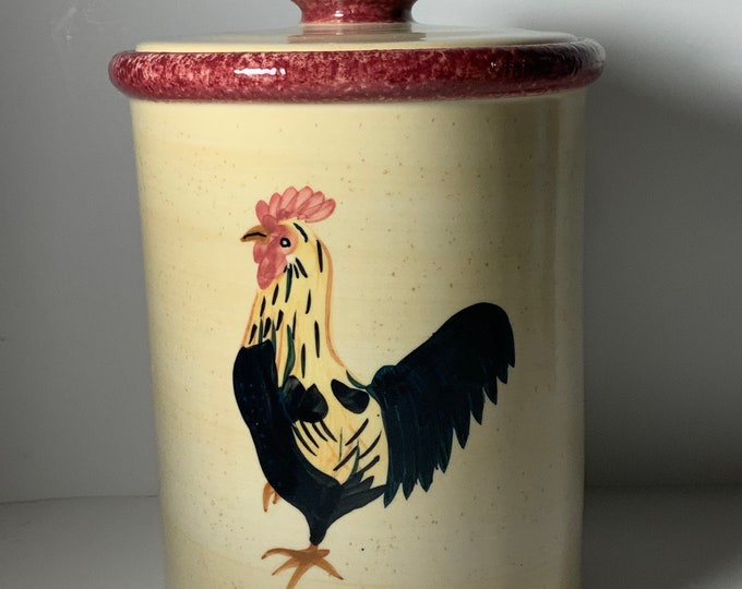 Blue Sky Pottery Authentic Stoneware Rooster Canister 9.5 In. - Etsy