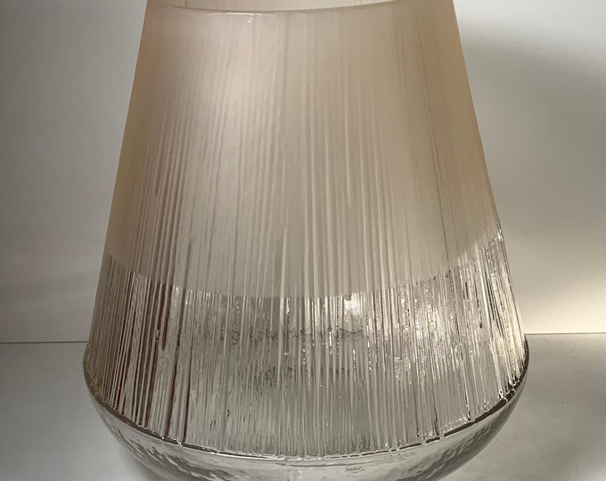 Vintage Frosted Taupe Glass Hurricane Vase/candleholder 7 In. - Etsy