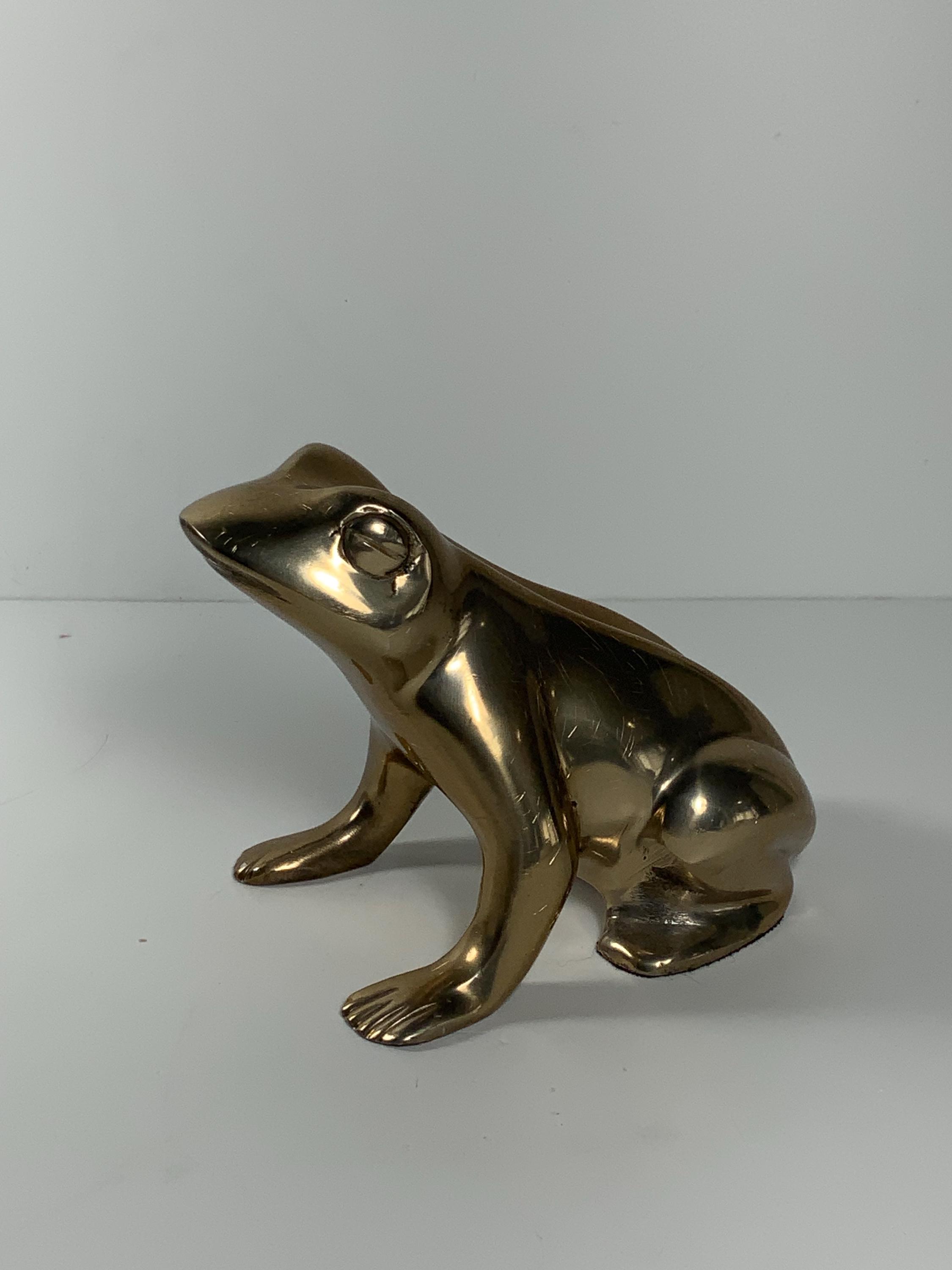 Vintage Large Brass Frog Statue/paperweight 4 In. - Etsy