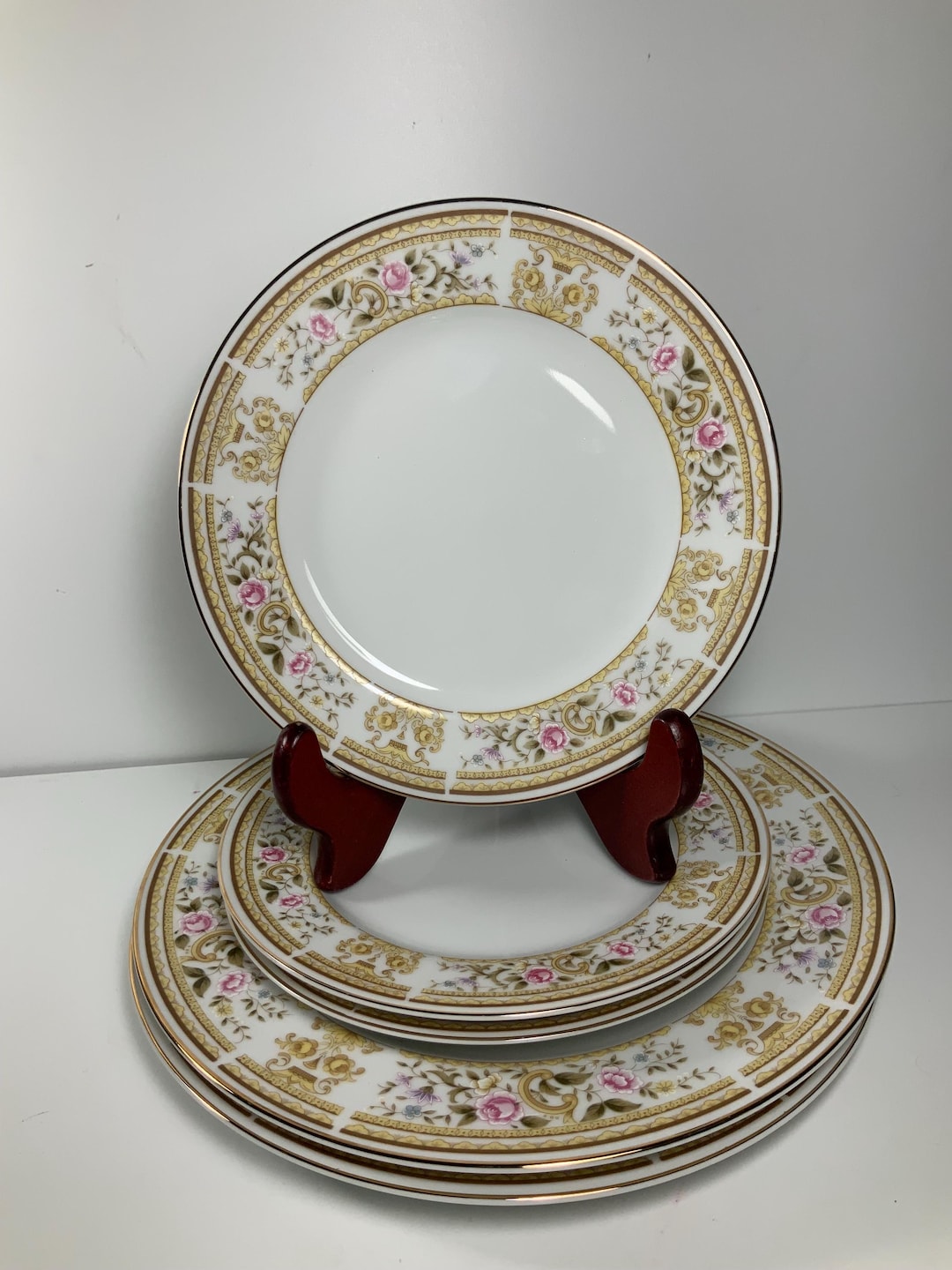 Set of 5 Vintage Wallace Heritage Daphne Fine China Plates- 2 Dinner ...
