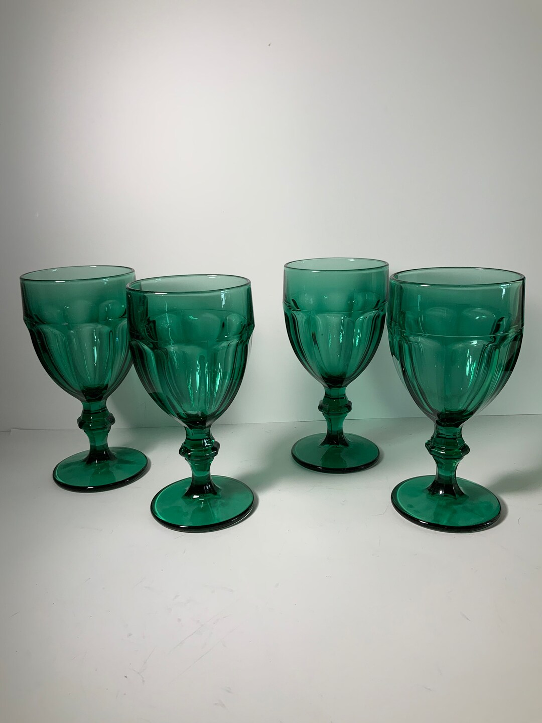 Set of 4 Vintage Libbey Gibraltar Juniper Green Duratuff Glass Goblets 6.75 In. - Etsy