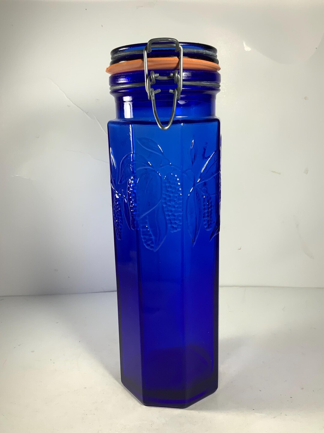Vintage Cobalt Blue Glass Pasta Canister Made in Italy 13 In. - Etsy