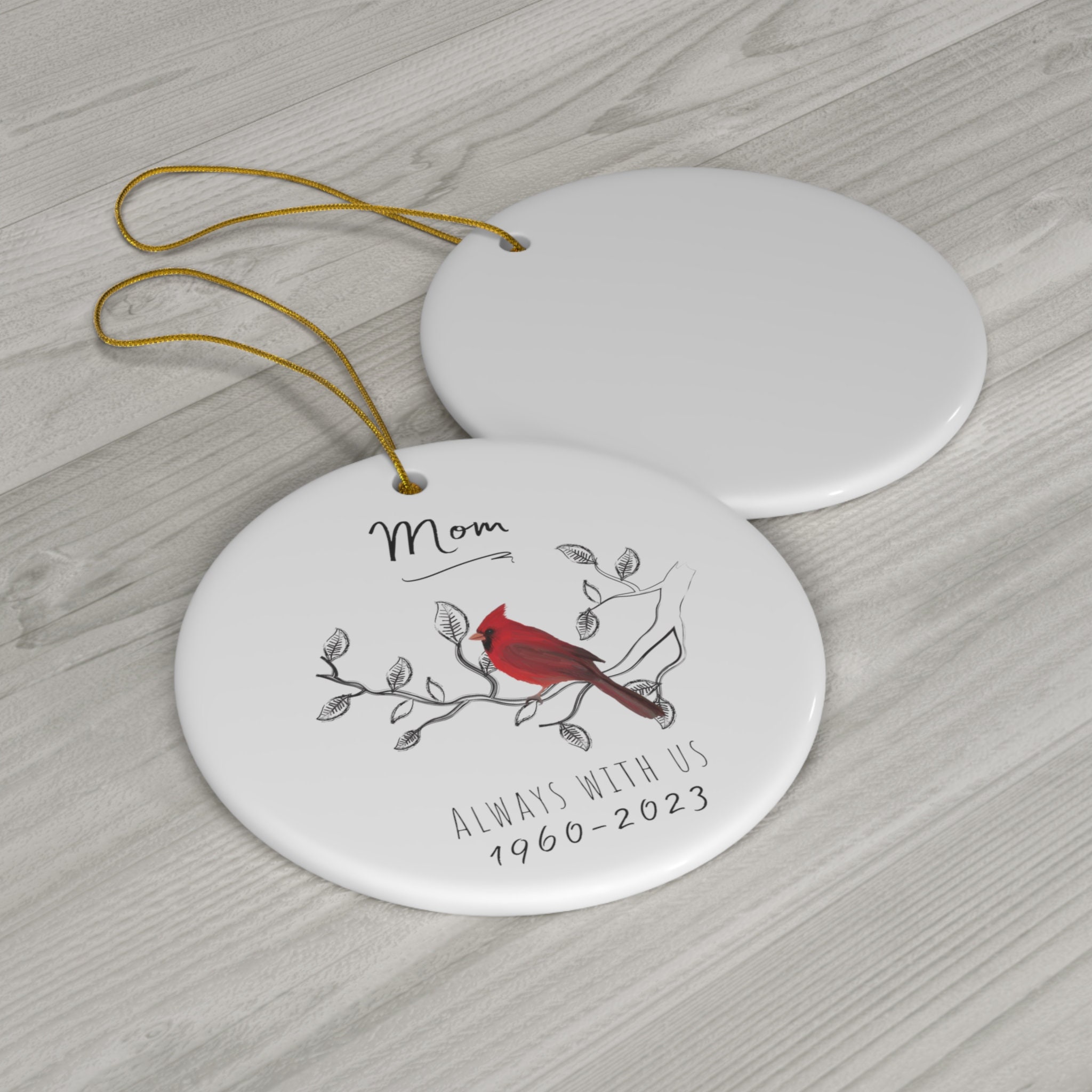 In Loving Memory Cardinal Ornament, Customized Cardinal Memorial ...