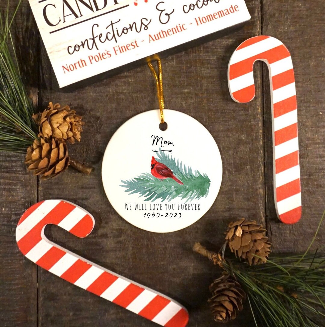 In Loving Memory Cardinal Ornament, Customized Cardinal Memorial ...