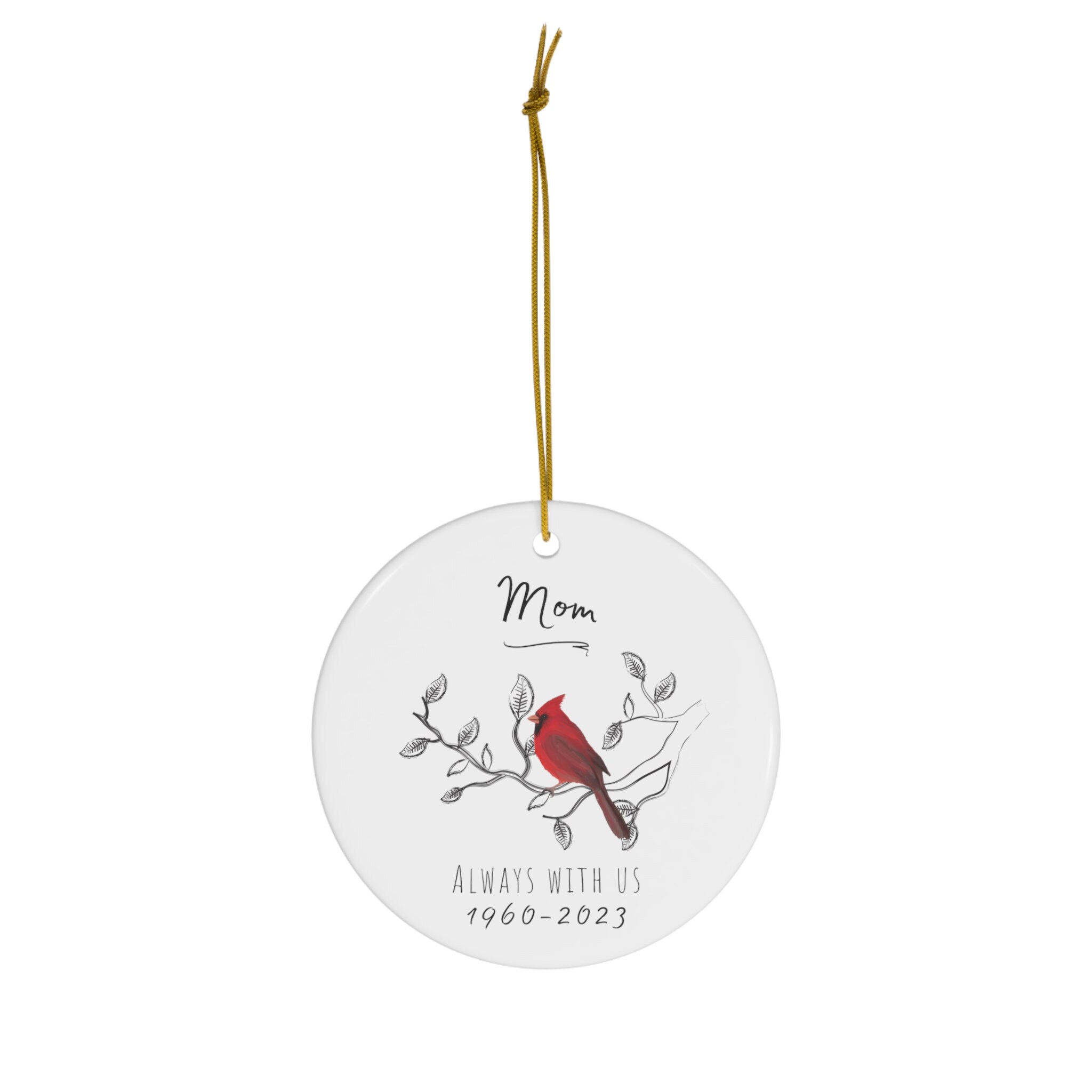 In Loving Memory Cardinal Ornament, Customized Cardinal Memorial ...