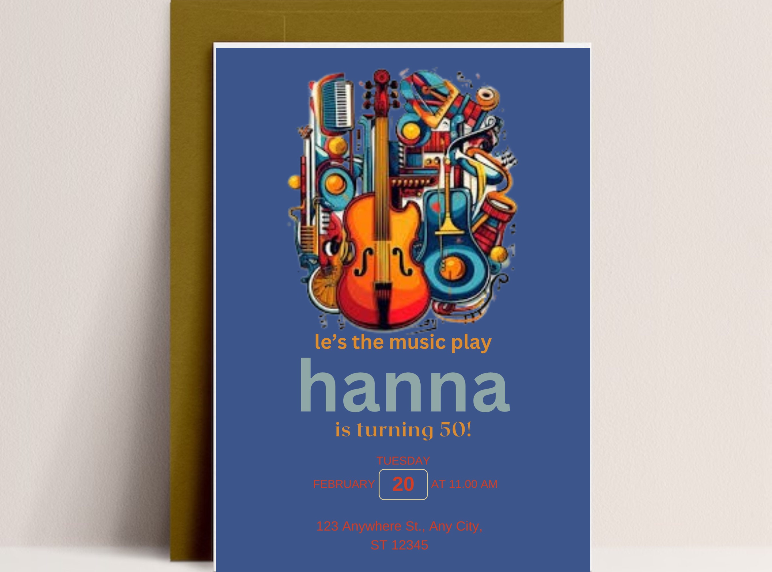 Music Birthday Invitation Musical Instruments Invitation Music Party ...