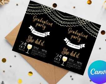 Graduation Party Invitation She Did It, Class of 2024 Instant Download ...