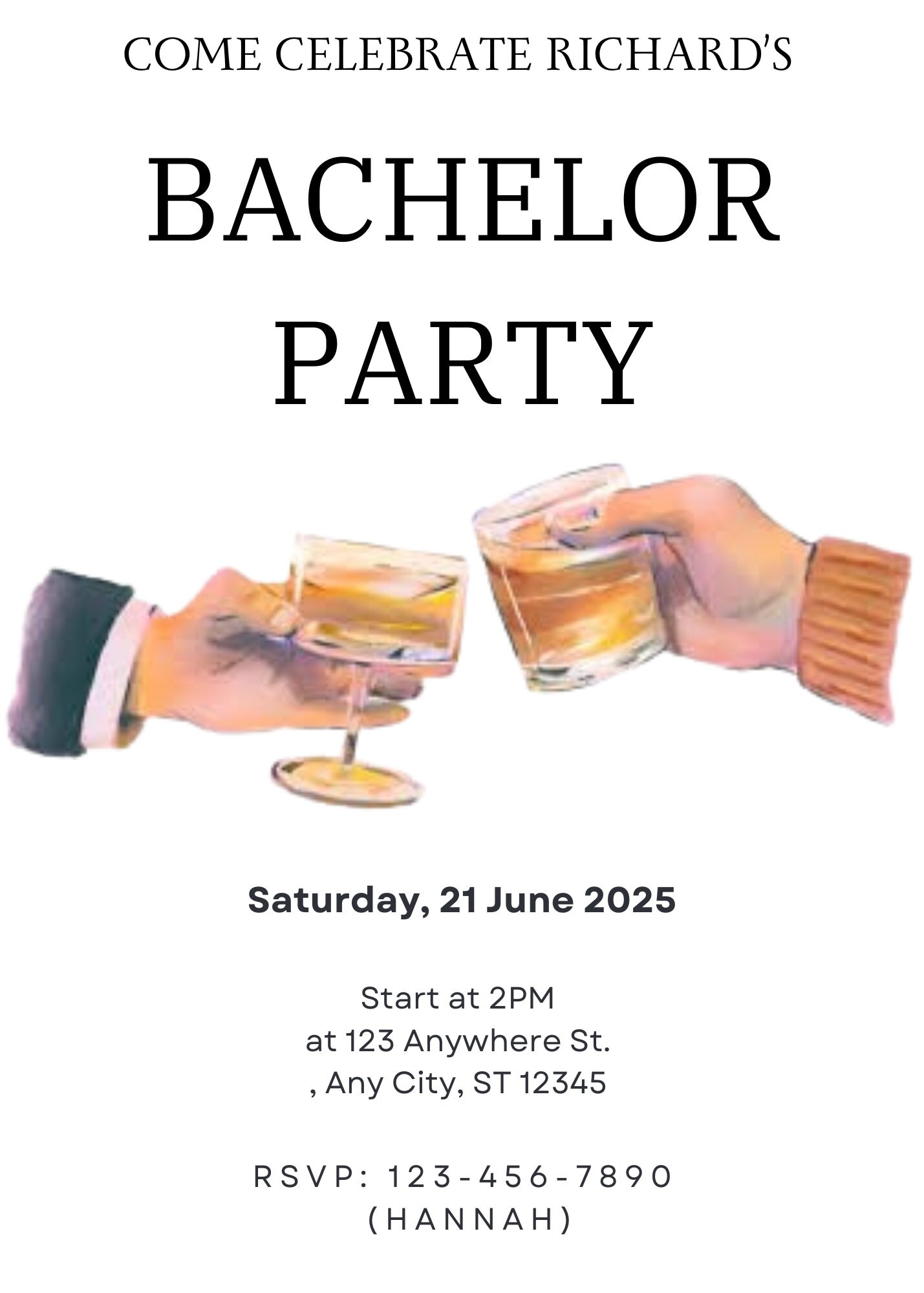 Bachelor Party Invitation, Simply Stag Do Invite, Bachelor Weekend ...