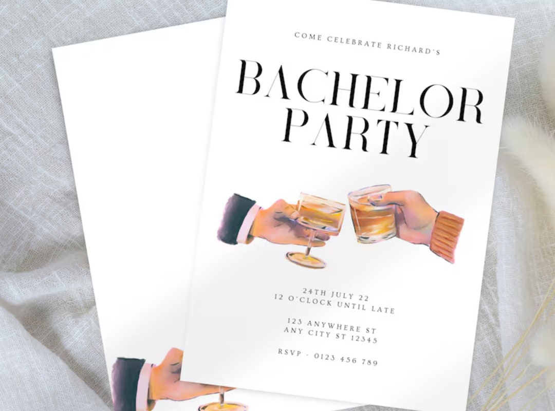 Bachelor Party Invitation, Simply Stag Do Invite, Bachelor Weekend ...