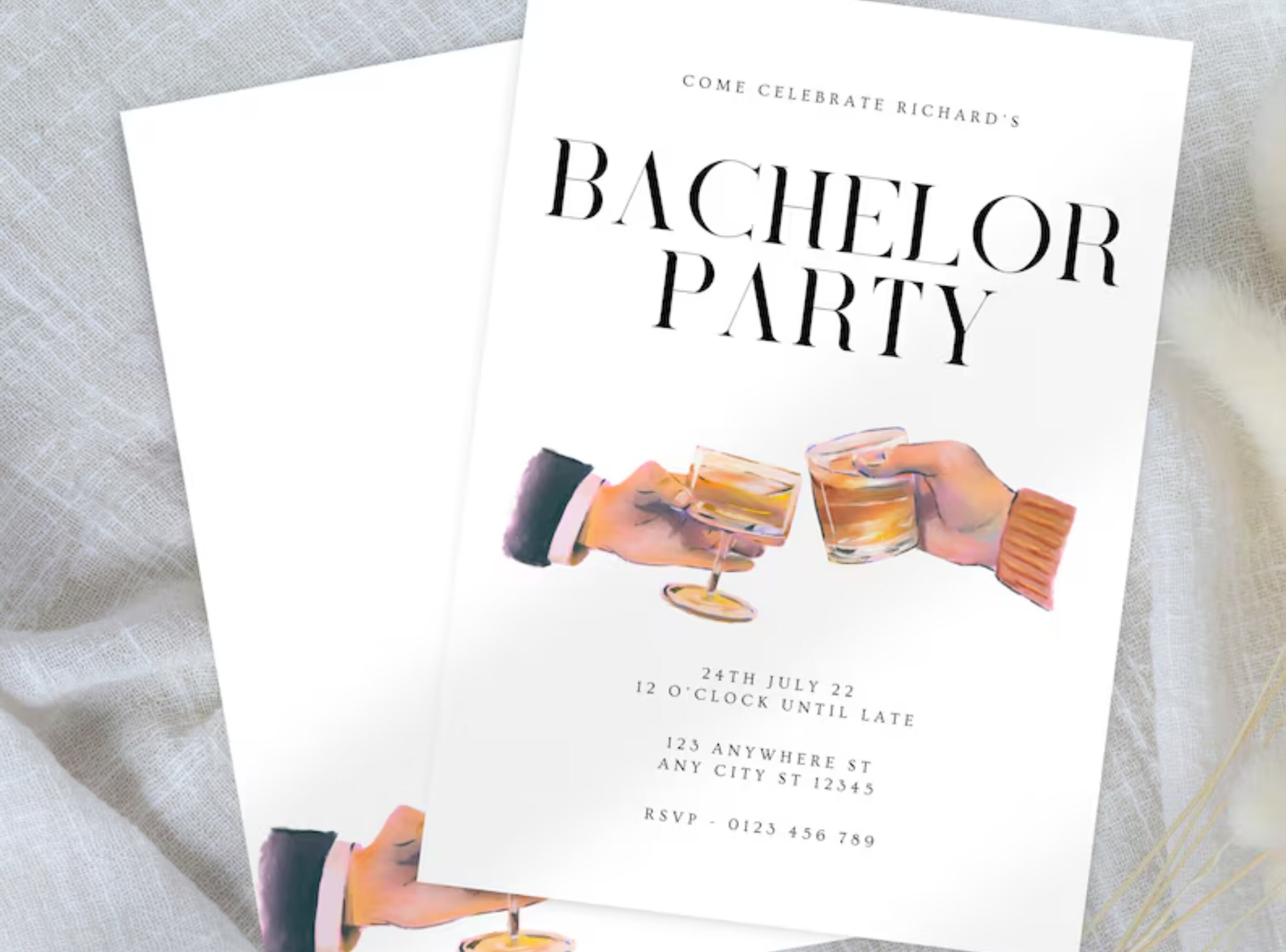Bachelor Party Invitation, Simply Stag Do Invite, Bachelor Weekend ...