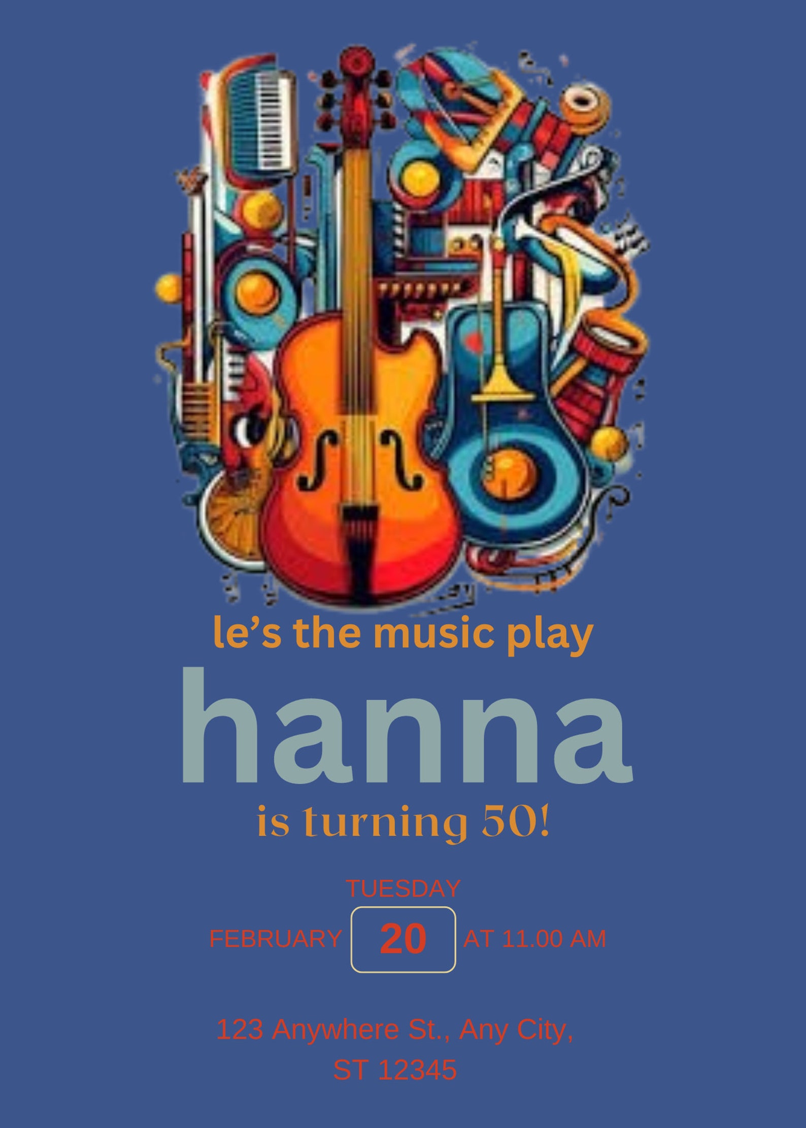 Music Birthday Invitation Musical Instruments Invitation Music Party ...