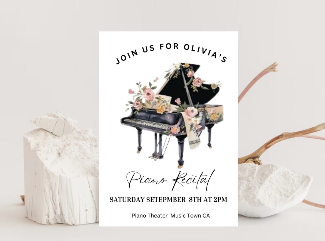 Piano Recital Invitation-piano Birthday Invitation, Musician Invitation ...