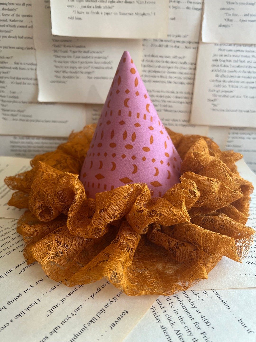 Girls Party Hat: Pink & Orange Ruffle, Handmade - Etsy