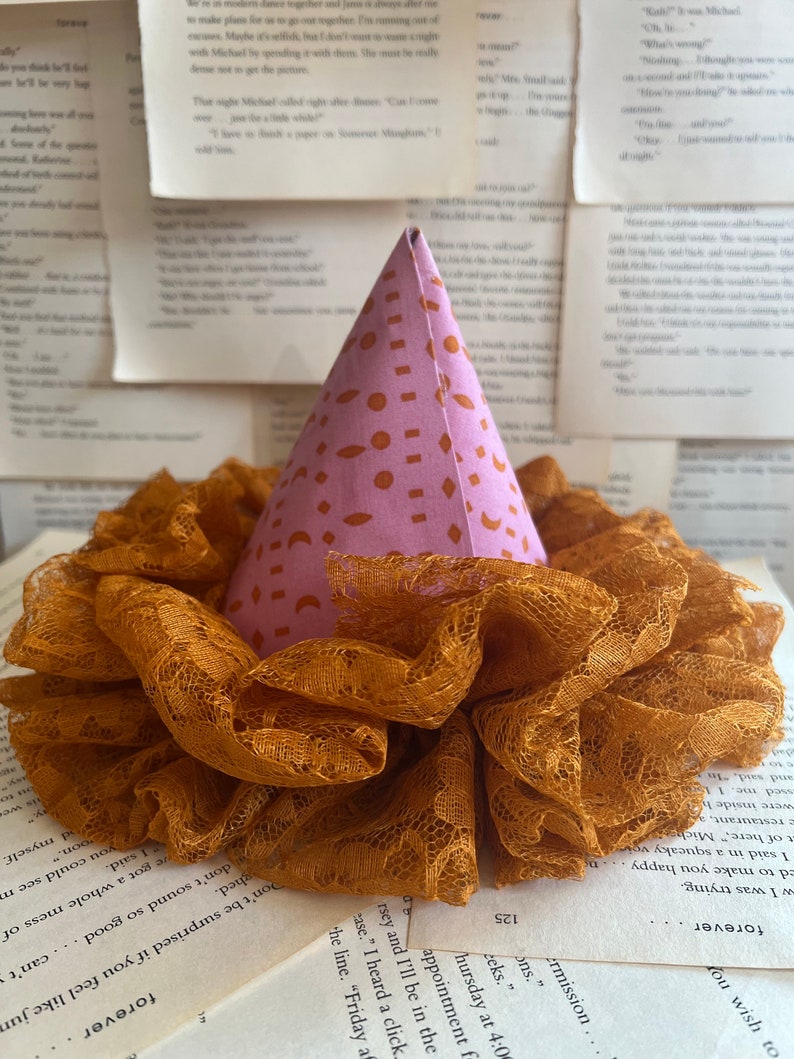 Girls Party Hat: Pink & Orange Ruffle, Handmade - Etsy