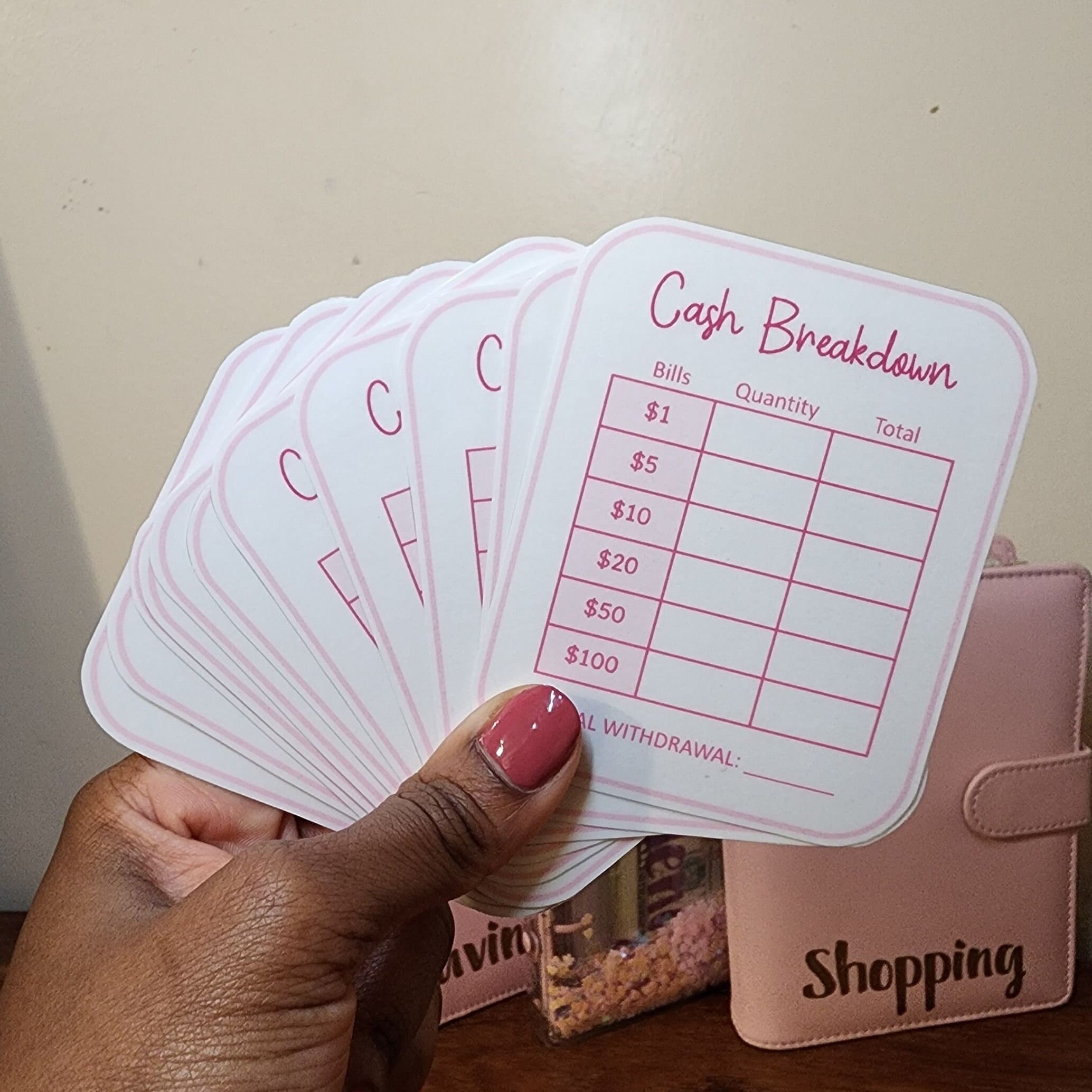 BARBIE HOT PINK Cash Breakdown Slip | Reusable Laminate Cash Breakdown ...
