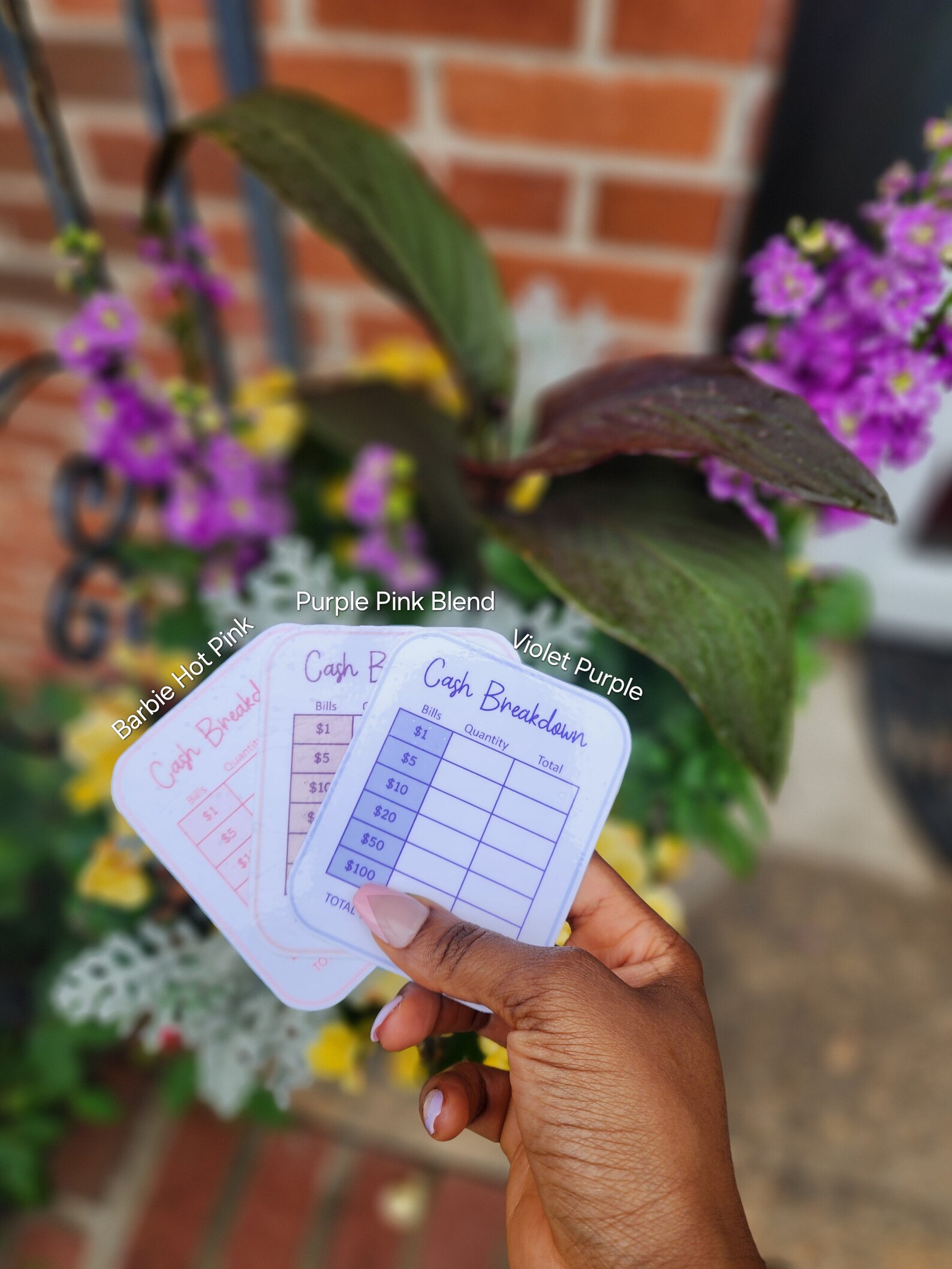 BARBIE HOT PINK Cash Breakdown Slip | Reusable Laminate Cash Breakdown ...