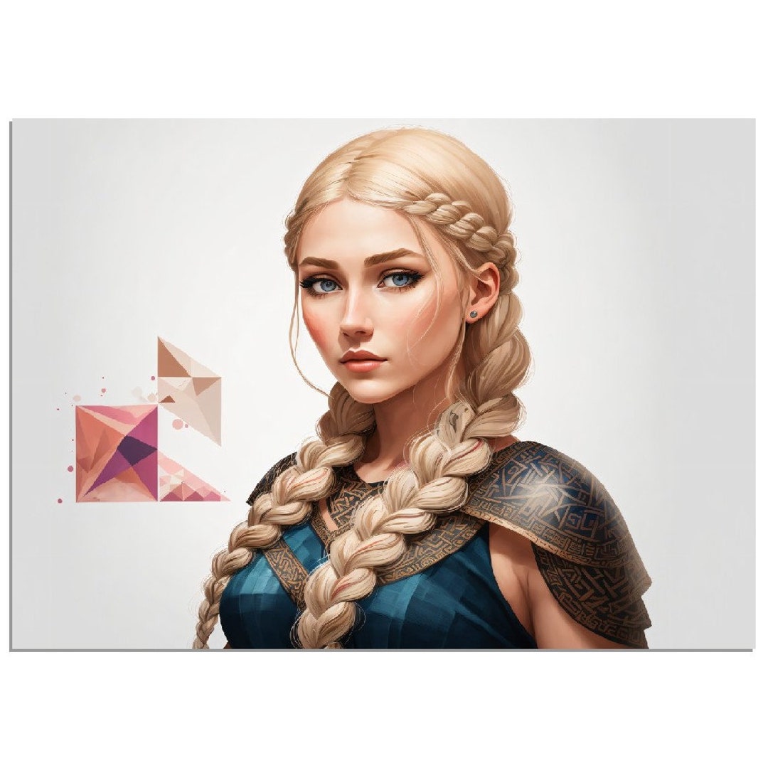 Nordic Shieldmaiden Art Print - Viking Woman Poster - Scandinavian ...