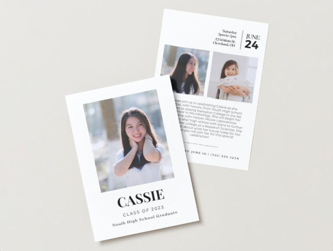 Editable Graduation Party Invitation - Canva Template - Etsy