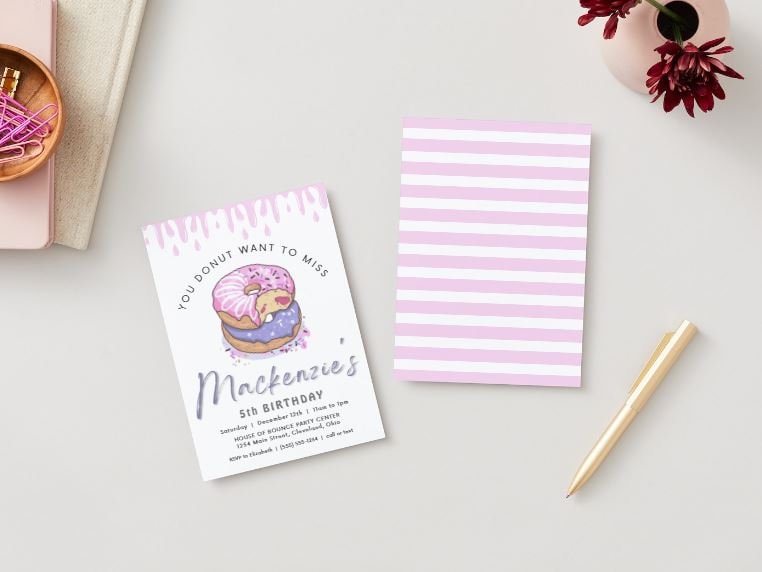 Editable Donut Invitation - Canva Template - Etsy