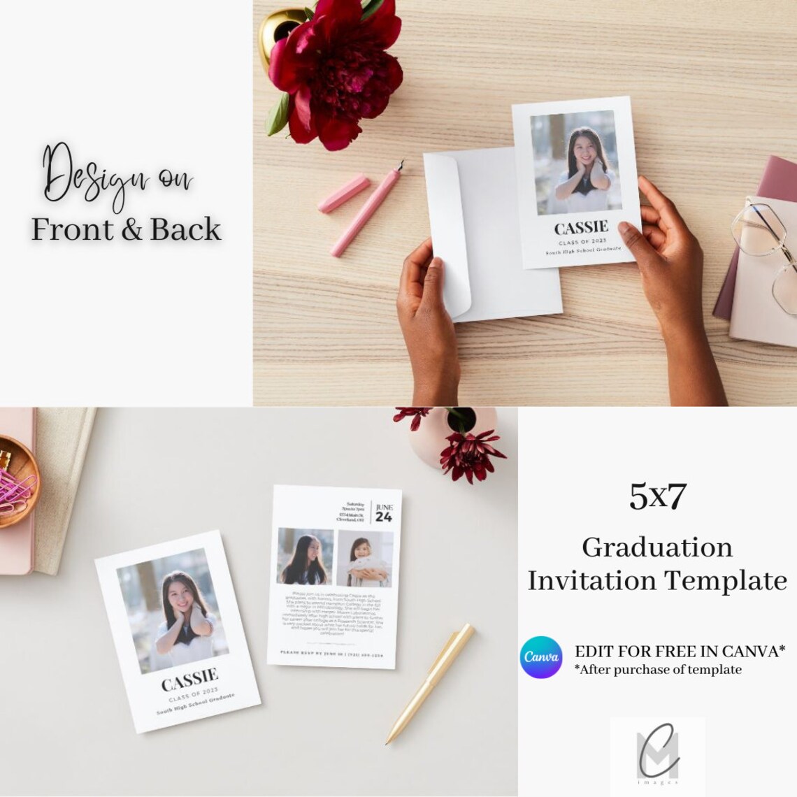 Editable Graduation Party Invitation - Canva Template - Etsy