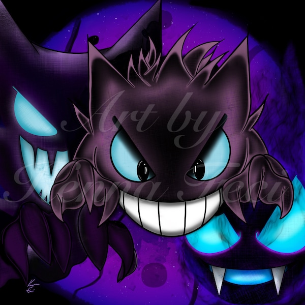 Gengar Evolution Art - Etsy