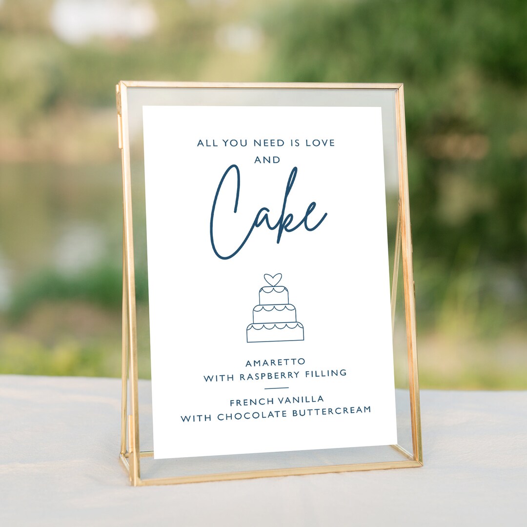 5x7 or 8x10 Wedding Cake Sign | Printable Wedding Signs | Modern ...