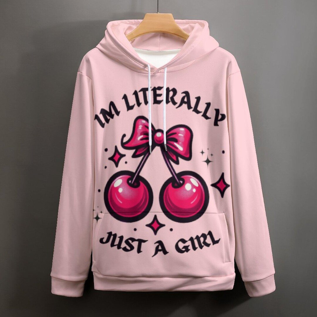 Soft Girl Era "i’m Literally Just a Girl" Pink Hoodie – Cozy & Cute ...