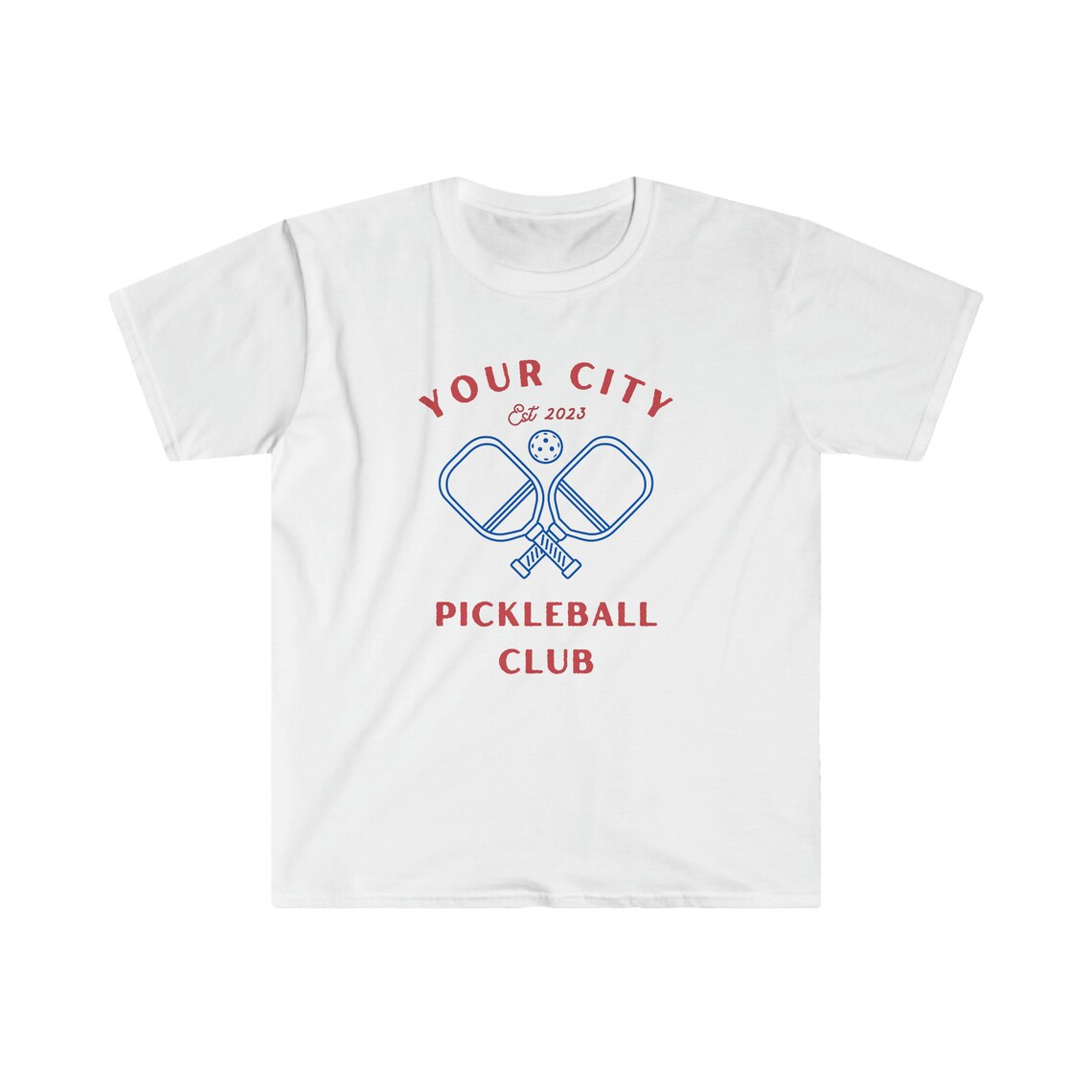 Custom Pickleball T-shirt Your City Pickleball Club Custom Color T ...