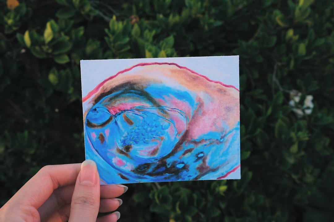 Hand Painted Oil Abalone Shell Print | "shifting Tides" - Etsy