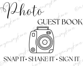 Photo Guest Book Sign Printable PNG & PDF Also Includes Cutting Files ...